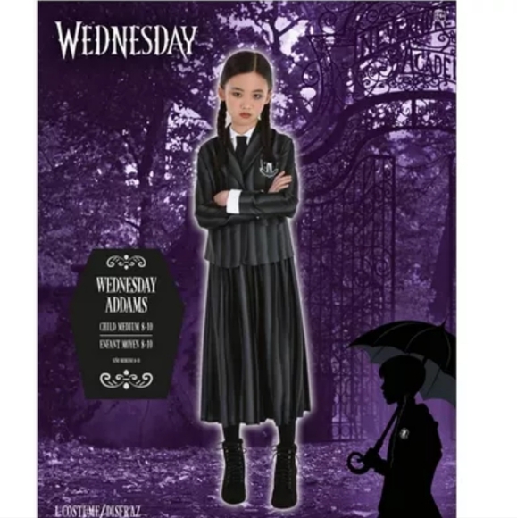 Costumes | New Kids Medium 81 Wednesday Addams Nevermore Uniform ...